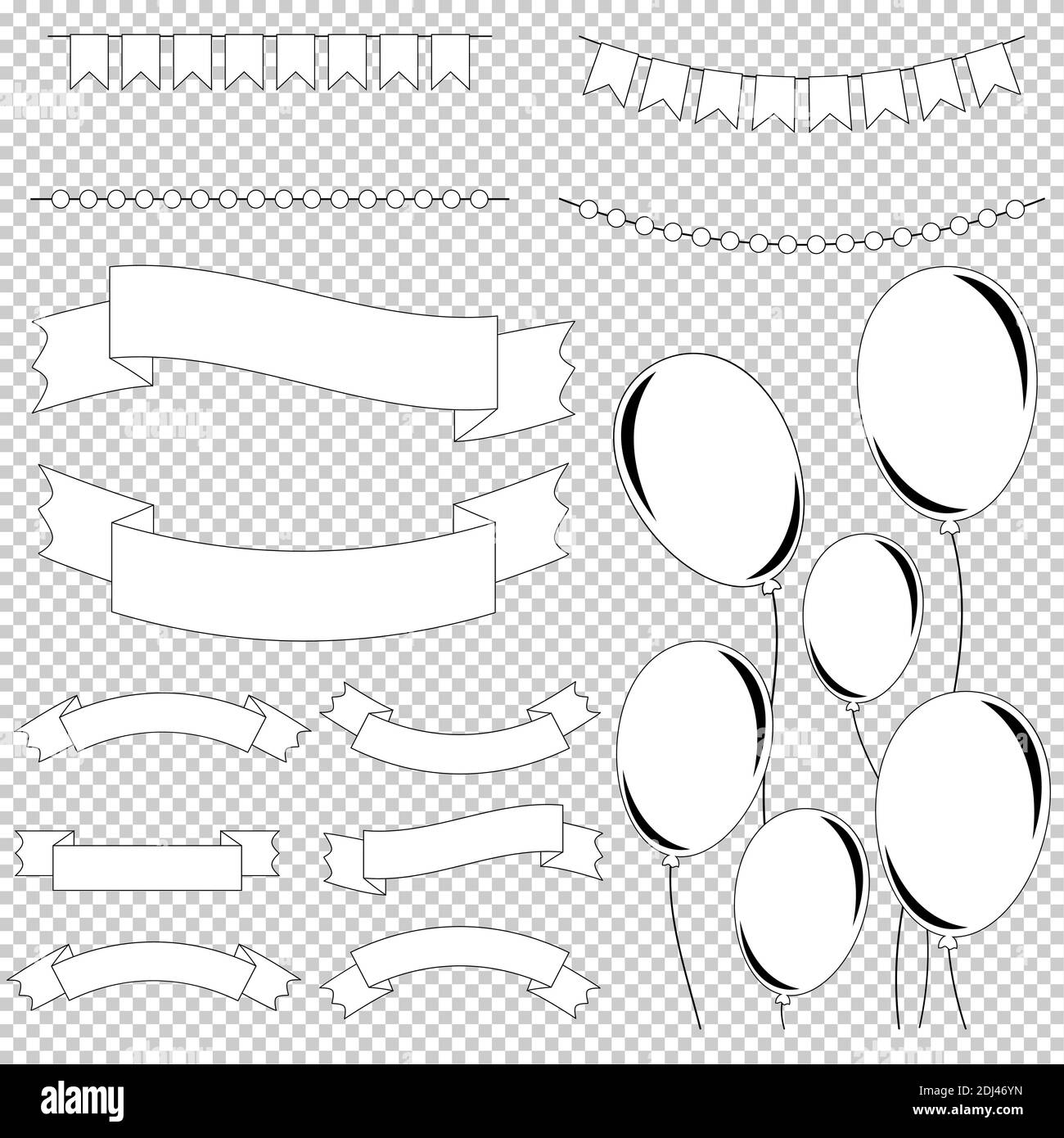 Bunting ribbon Black and White Stock Photos & Images - Alamy