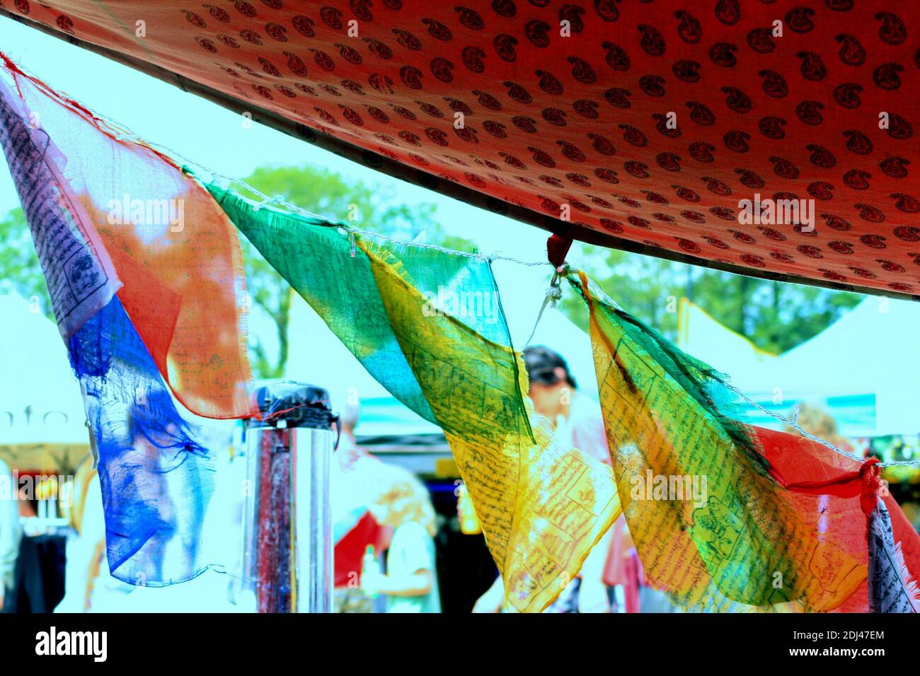 Hanging Prayer Flags At WOMAD Festival Stock Photo - Alamy