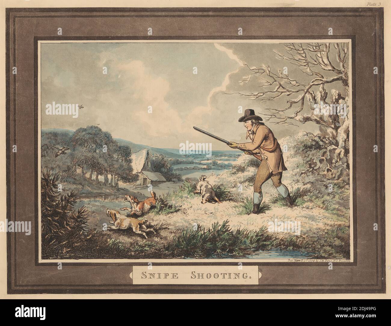 Hunting, Shooting, etc. set of six: 3. Snipe Shooting, Samuel Howitt ...