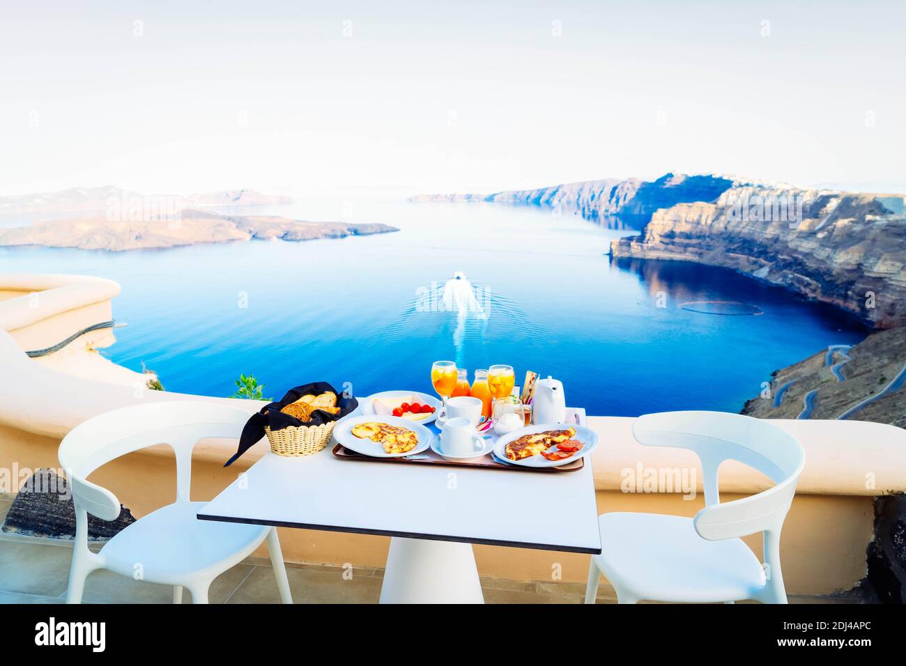 fresh breakfast by seaside Stock Photo - Alamy