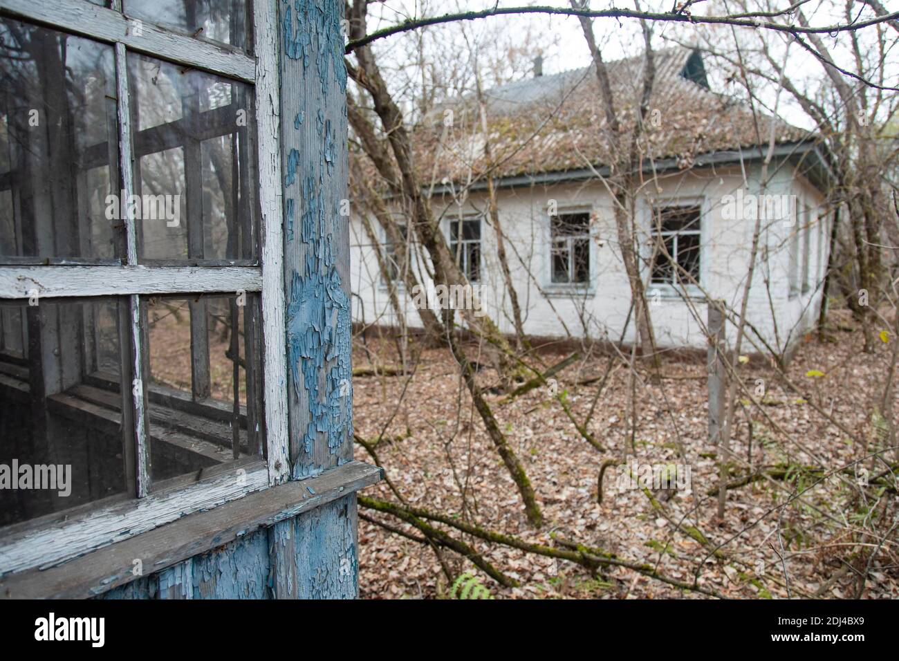 An abandoned village in the Chernobyl exclusion area, near the ghost ...