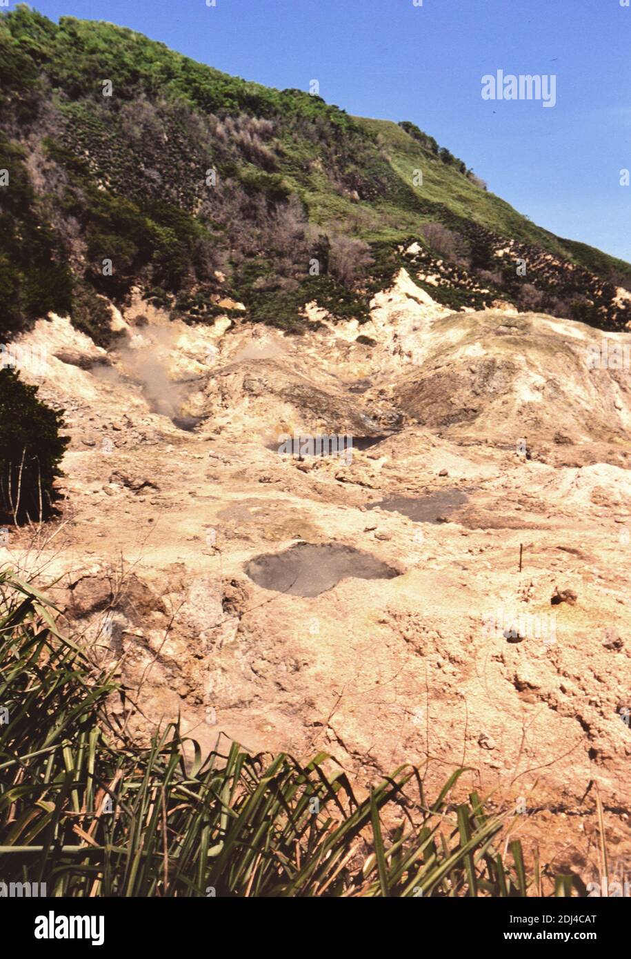 1990s St. Lucia (Eastern Caribbean) - Visitors at the smoking ...