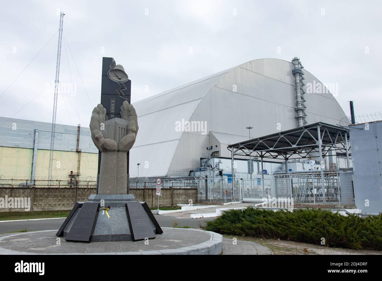 Memorial monument in front of the nuclear power plant, where a ...