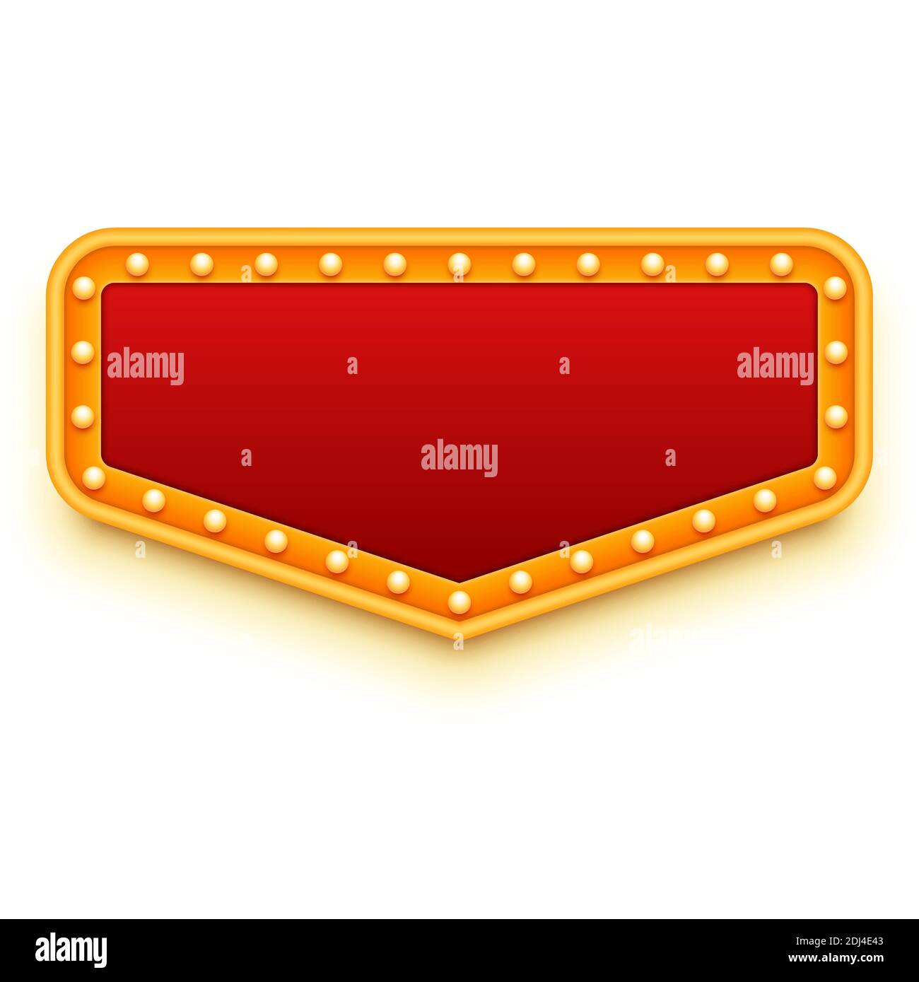 Casino or theater signboard. Red and gold sign with light bulbs. Marquee lights style. Retro ...