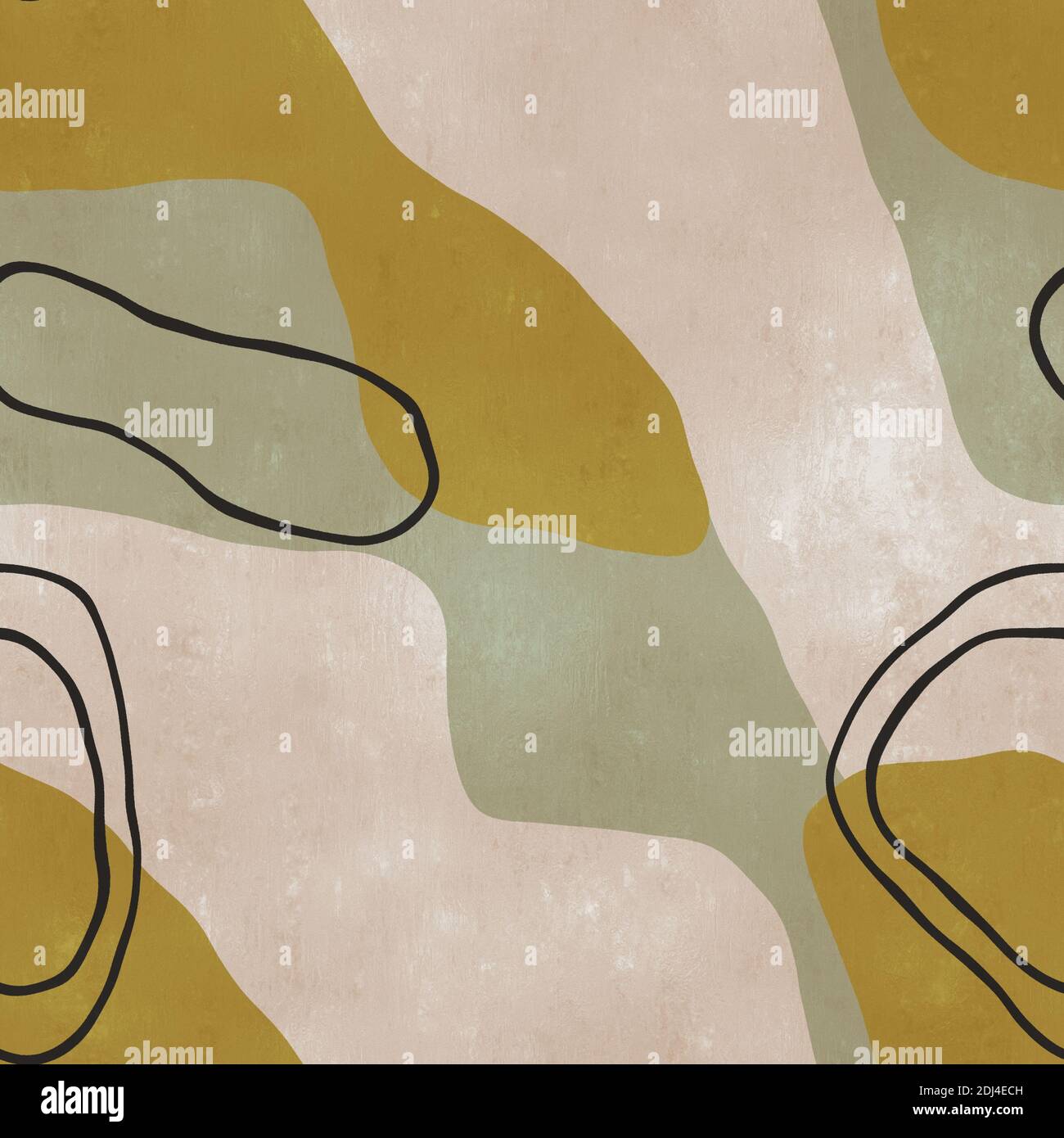 Seamless organic rounded curvy shapes naive design Stock Photo - Alamy