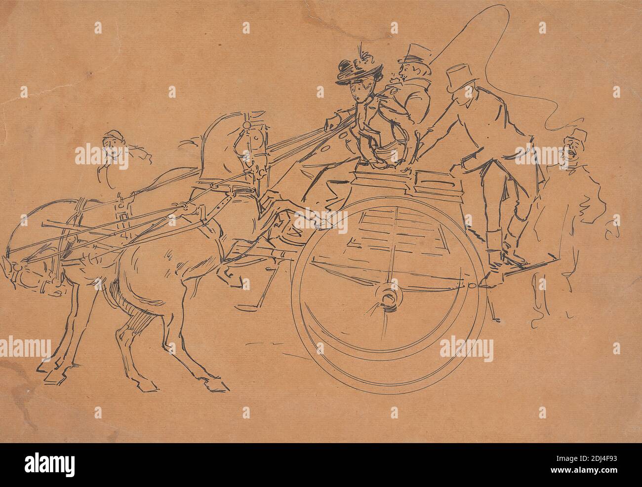 The Dog Cart, Philip William May, 1864–1903, British, undated, Pen and ...