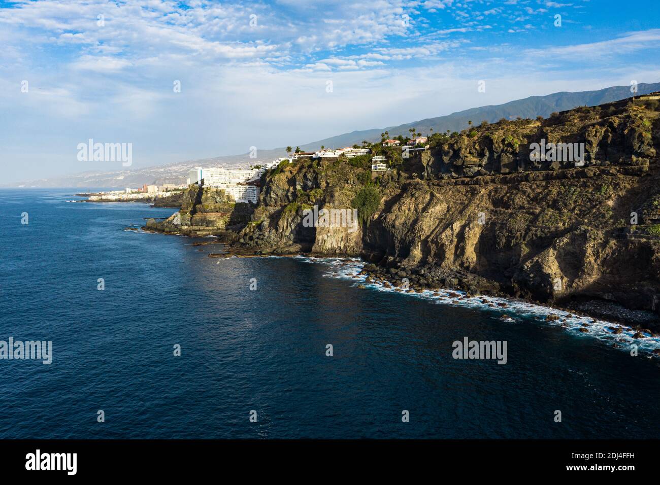 Aerial view of the beautiful cliffs of Playa Castro, Tenerife Stock ...