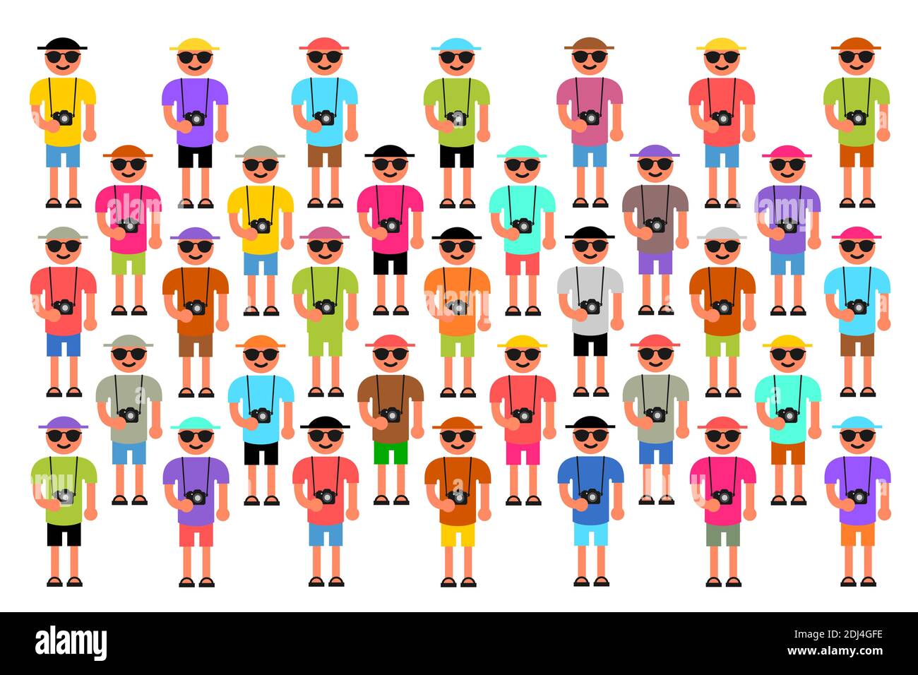 Mass tourism - large group of visitor, holiday maker, tripper and ...