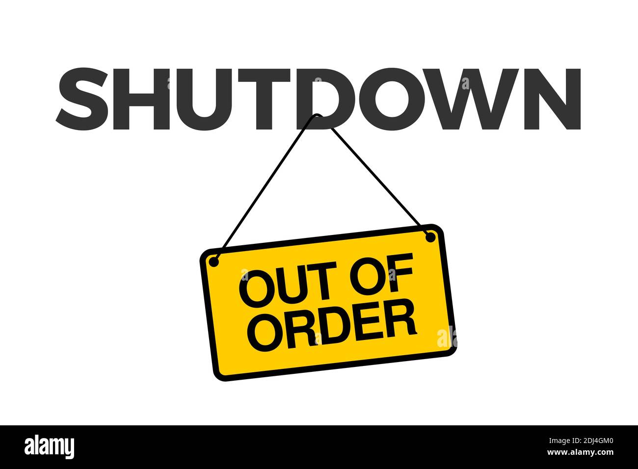 Shutdown - notification about being out of order and closed. Vector ...