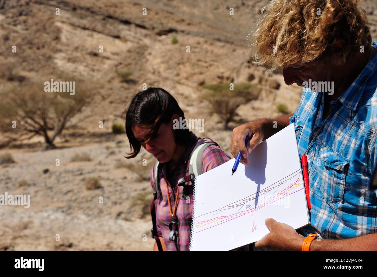geologists training for oil exploration in oman mountains Stock Photo ...