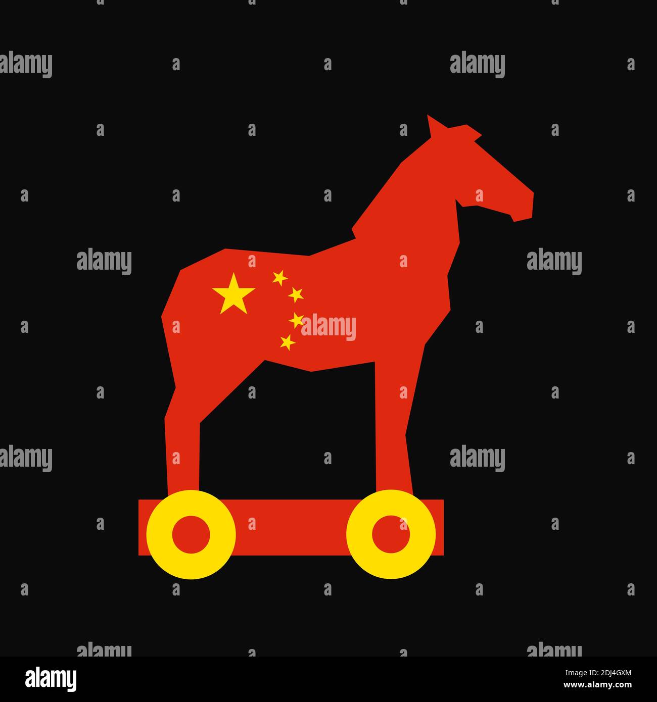 Chinese animal as Silhouette of Trojan horse - suspicious thing from ...
