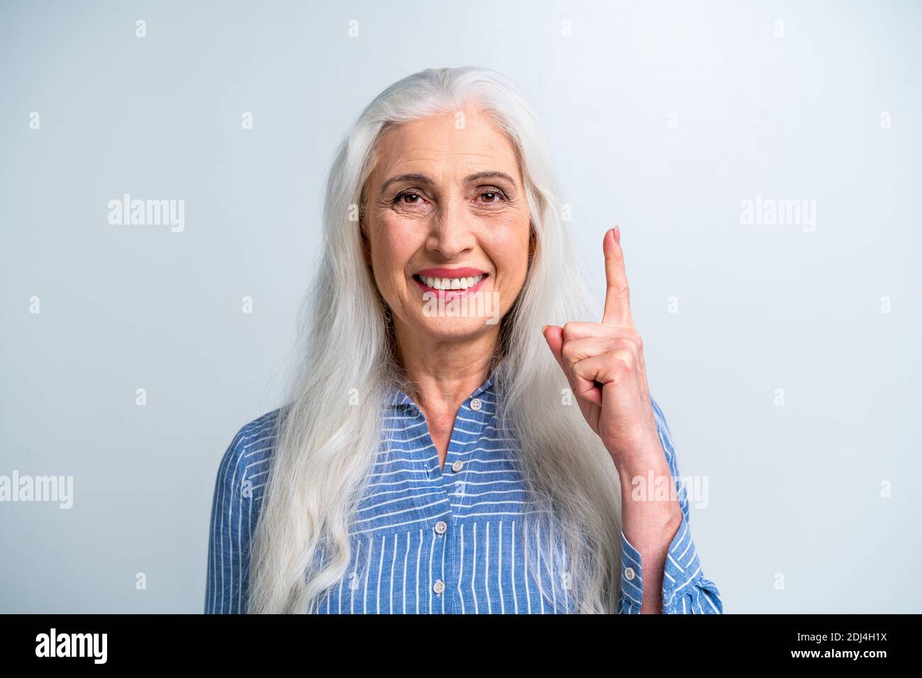 Beautiful senior woman portrait, studio shot on background - Elderly ...