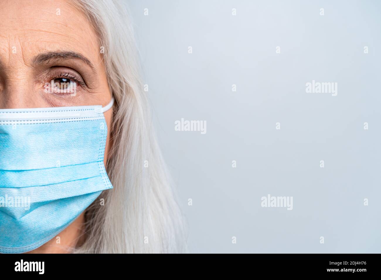 Beautiful senior woman portrait, studio shot on background - Elderly ...