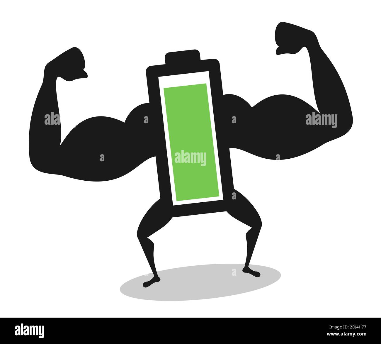 Healthy battery with strong muscle and masculine musculature. Electric ...