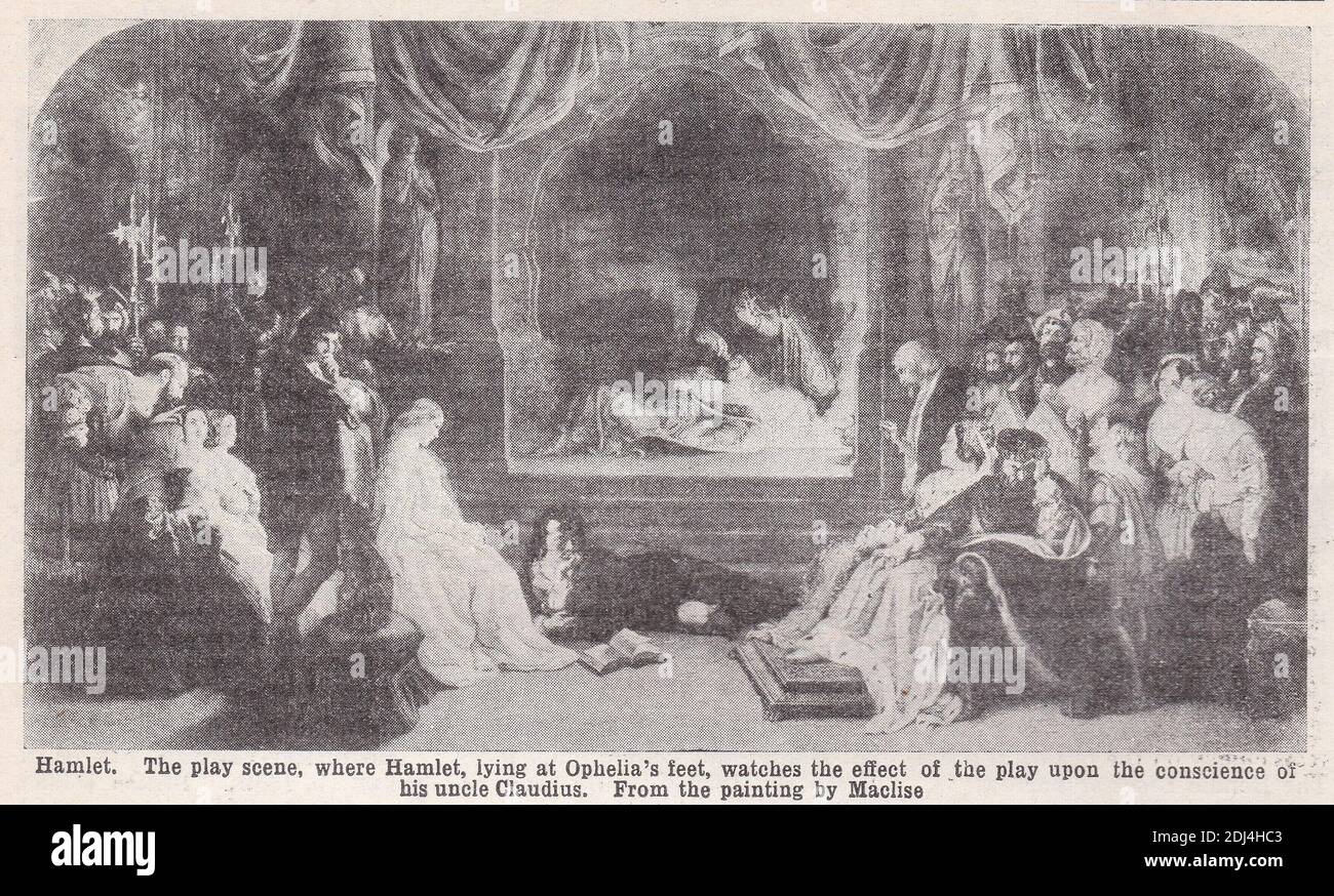 Hamlet: The play scene - From the painting by Maclise Stock Photo - Alamy