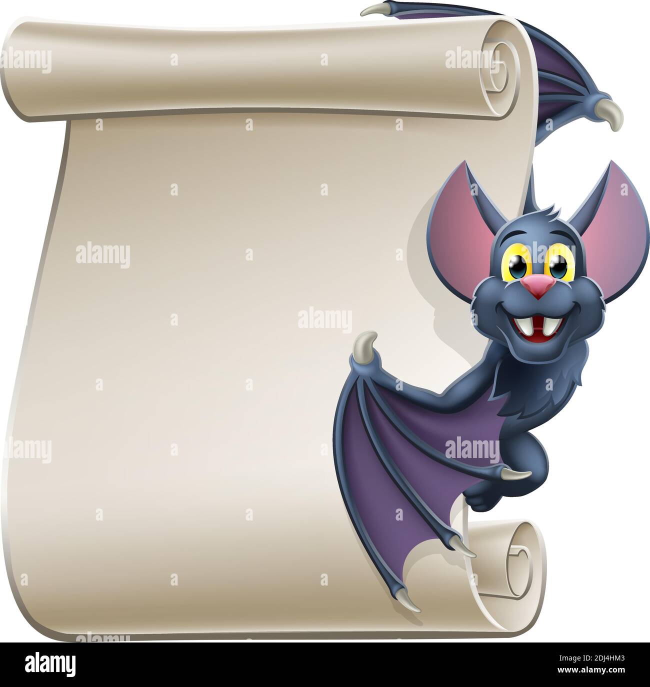 Halloween Vampire Bat Cartoon Character Scroll Stock Vector Image & Art ...