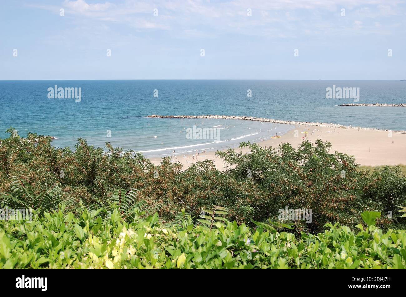Beautiful view of the beach in Constanta on the Black Sea coast in ...
