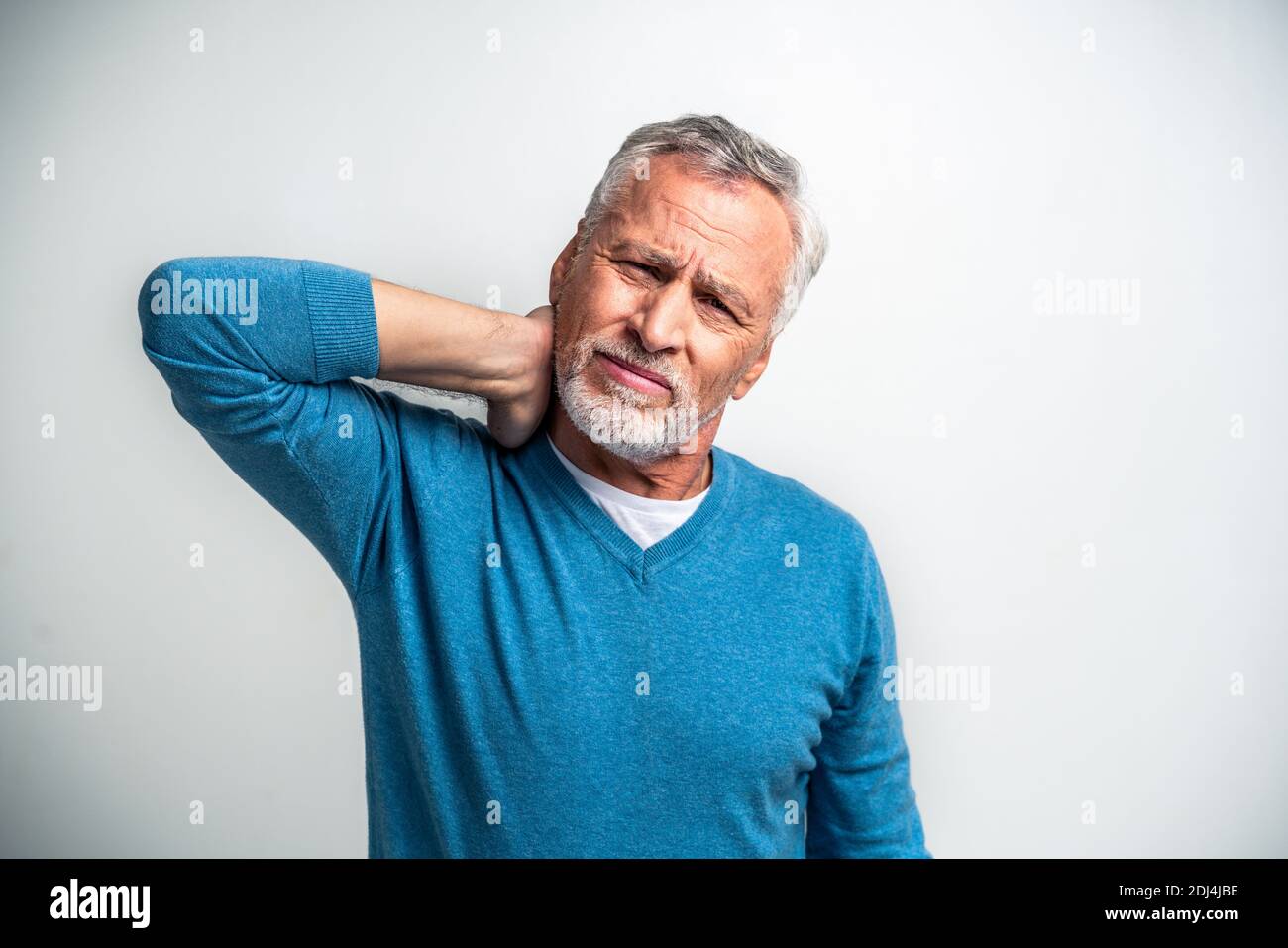 Handsome senior man portrait, studio shot on background - Elderly ...