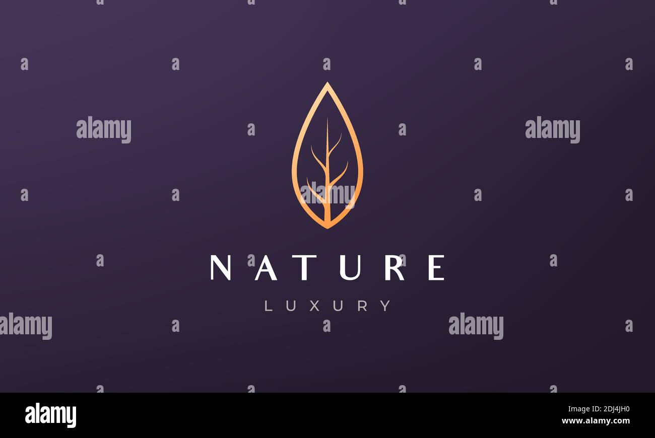 simple gold tree logo in luxurious and modern style Stock Vector Image ...