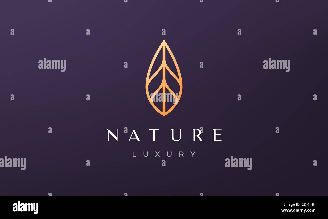 simple gold plant petal logo in luxury and modern style Stock Vector ...