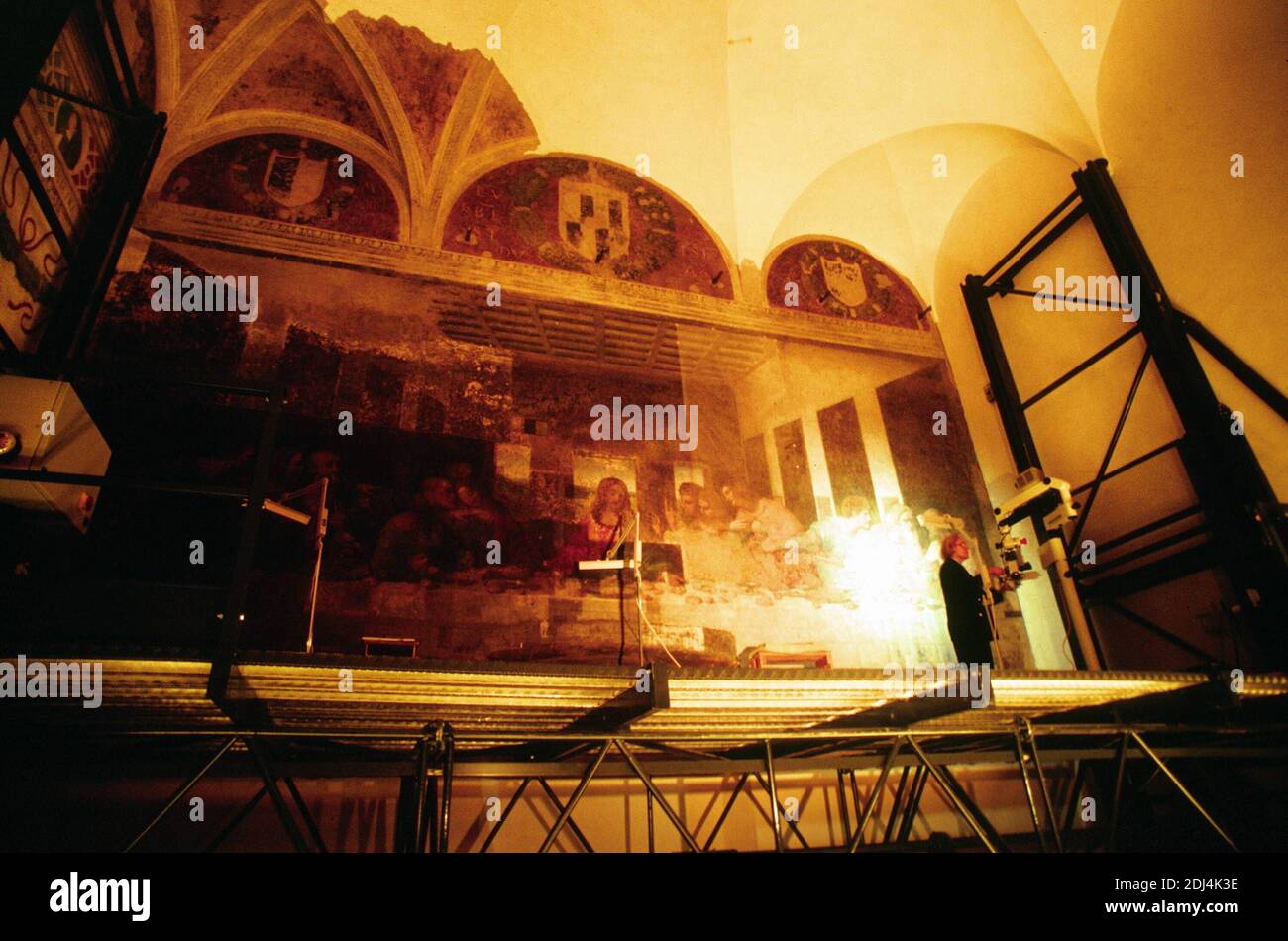 The last supper da vinci restoration hi-res stock photography and ...