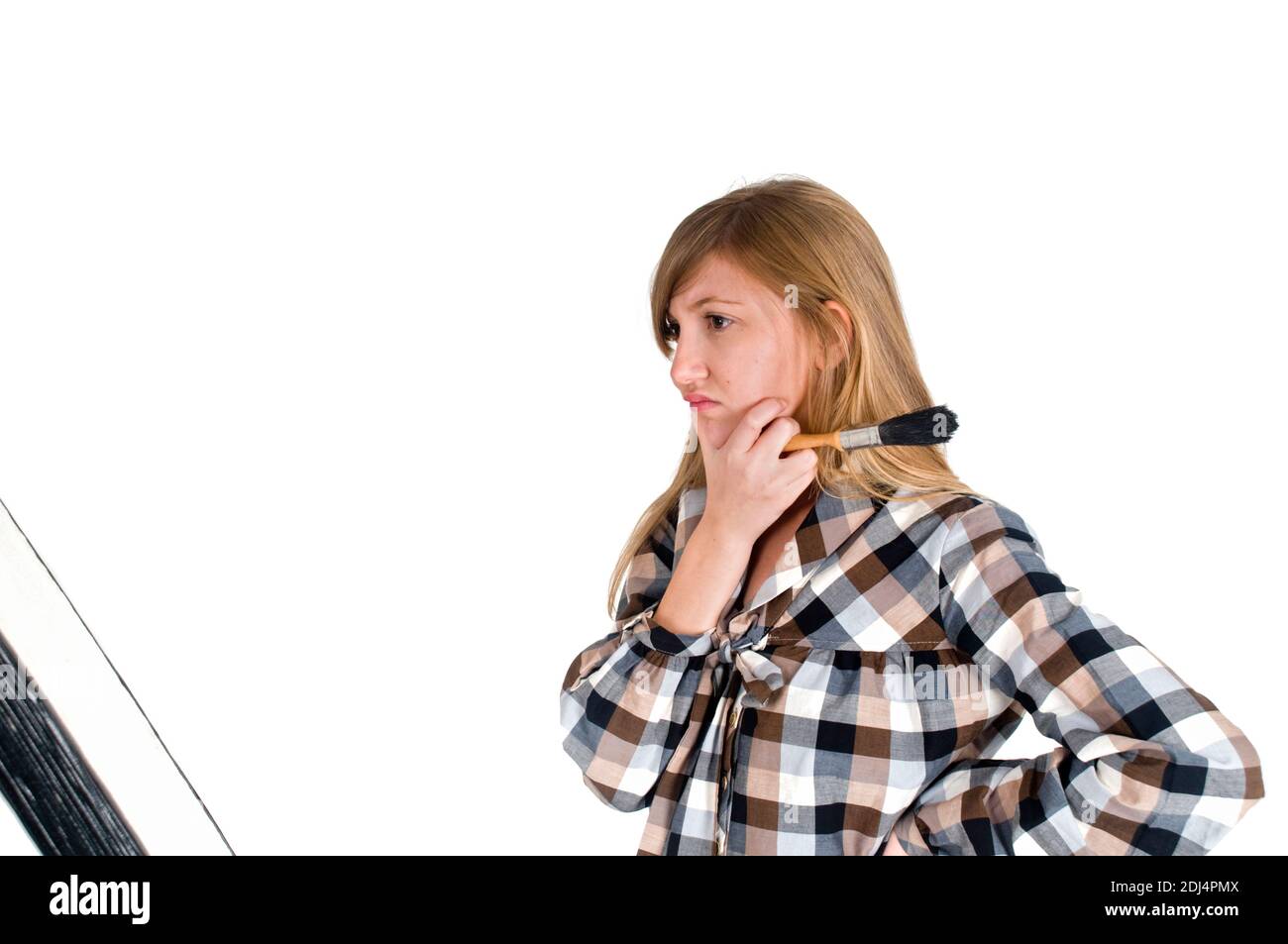 frustrated young artist On white Background Stock Photo - Alamy