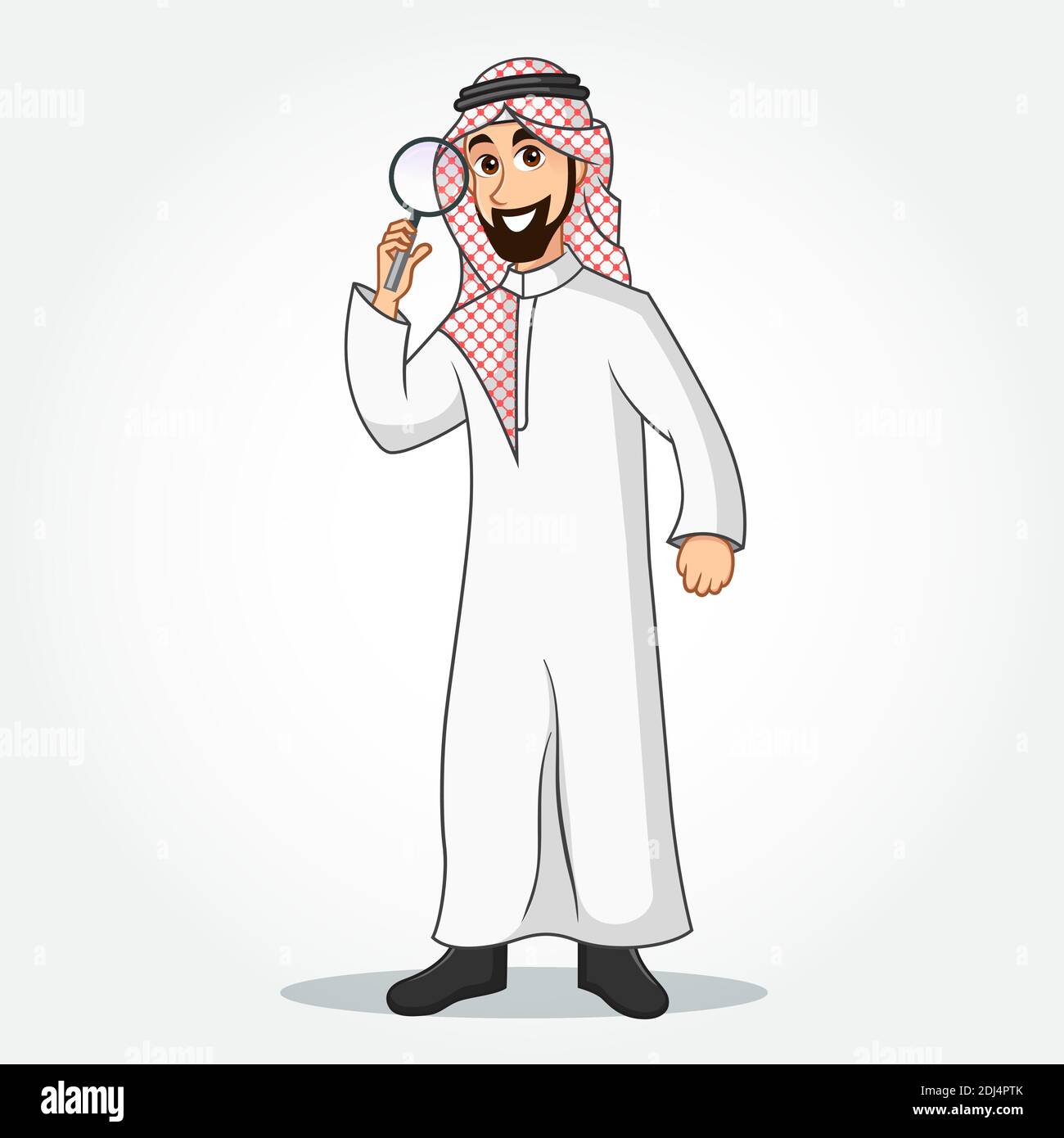 Arabic Businessman cartoon Character in traditional clothes holding a ...