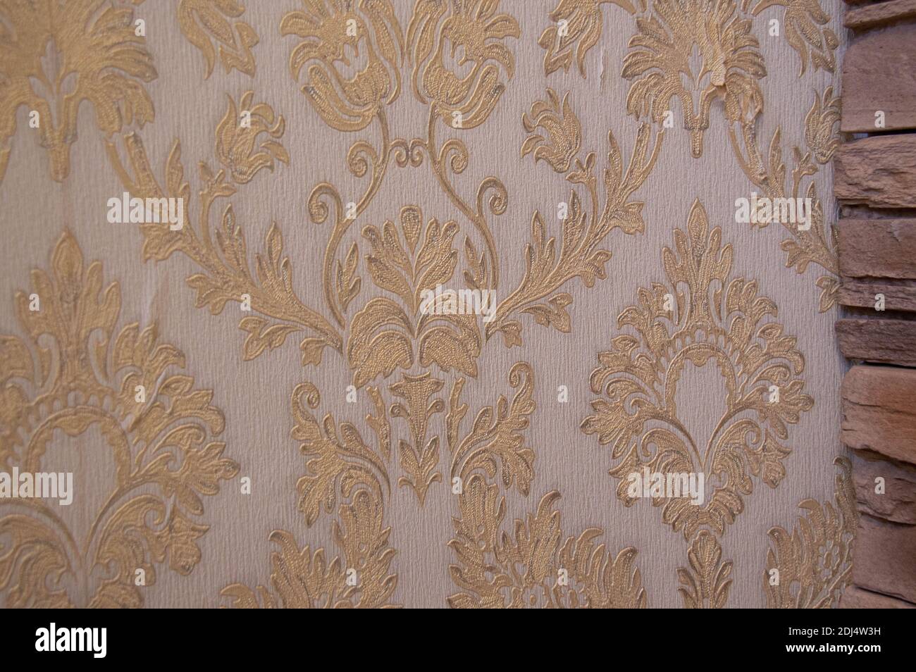 Old patterns on the wall. Old wallpaper. Home decoration Stock Photo ...