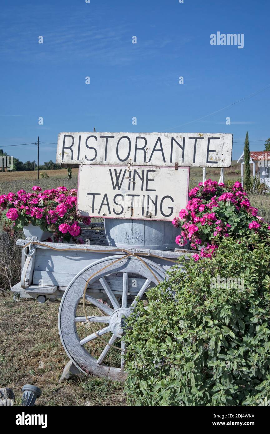 Wine tasting sign - Tuscany Italy Stock Photo - Alamy