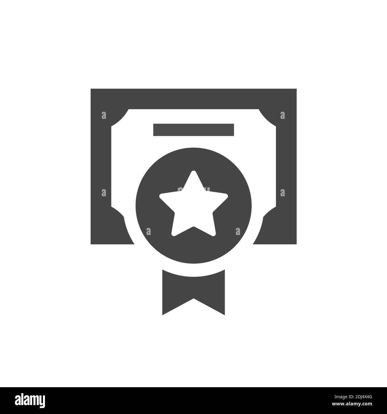 Quality certificate black vector icon. Diploma document with star award ...
