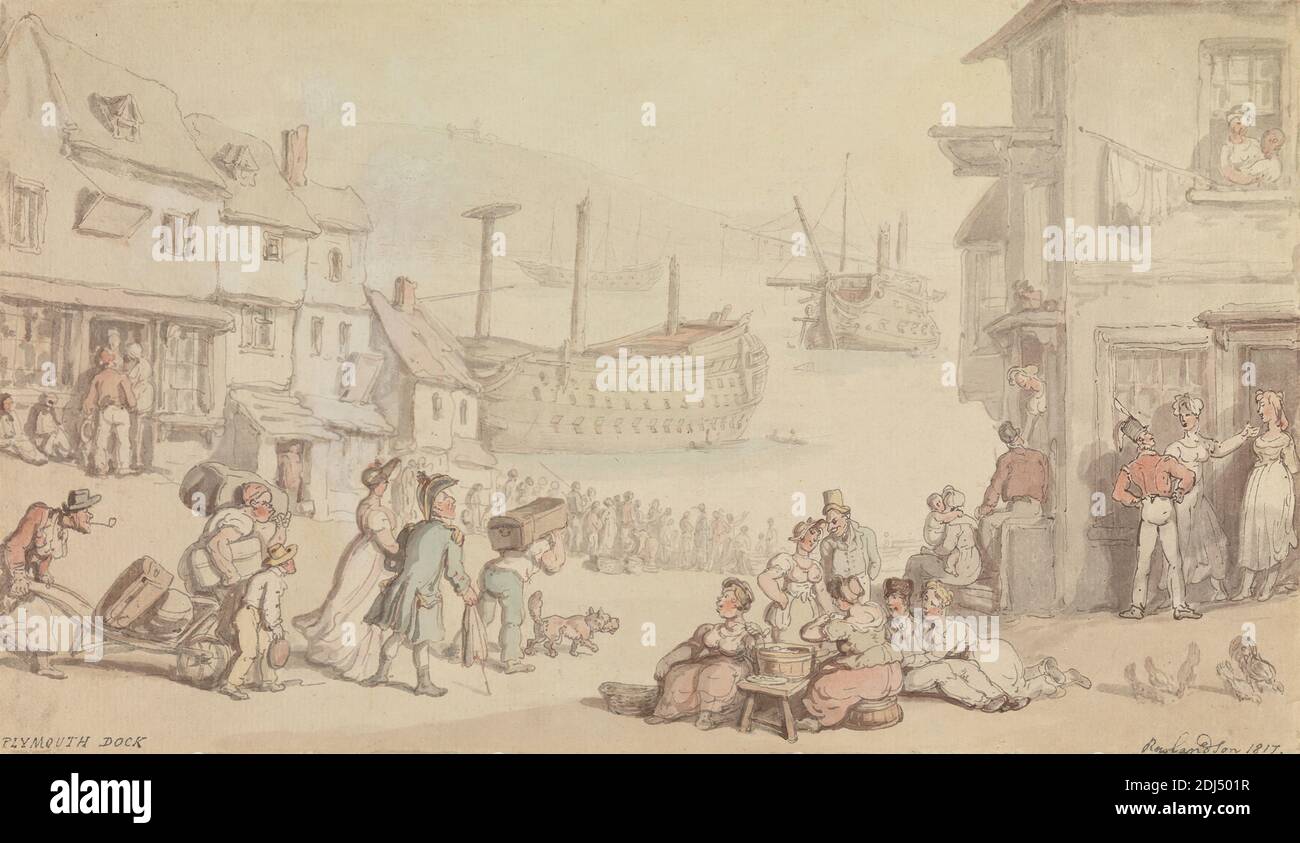 Plymouth Dock, Thomas Rowlandson, 1756–1827, British, 1817, Watercolor ...