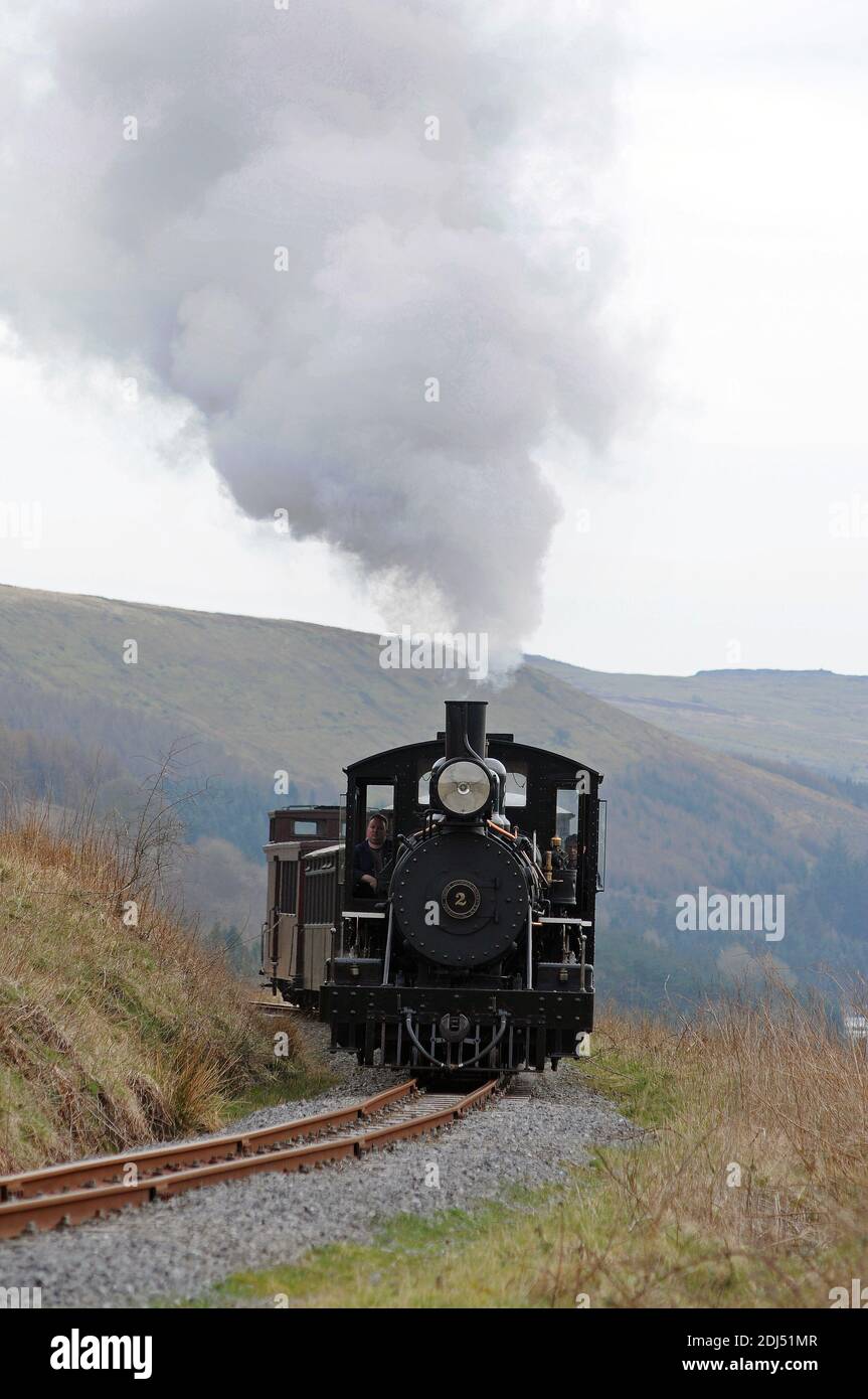 No. "2" entering Torpantau station with the last train of the day Stock ...