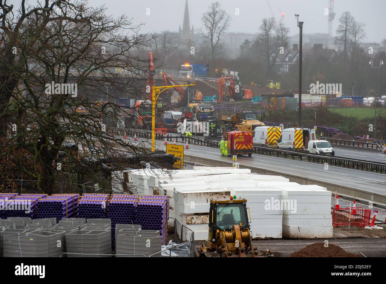 Slough, Berkshire, UK. 13th December, 2020. The old Datchet Road bridge ...
