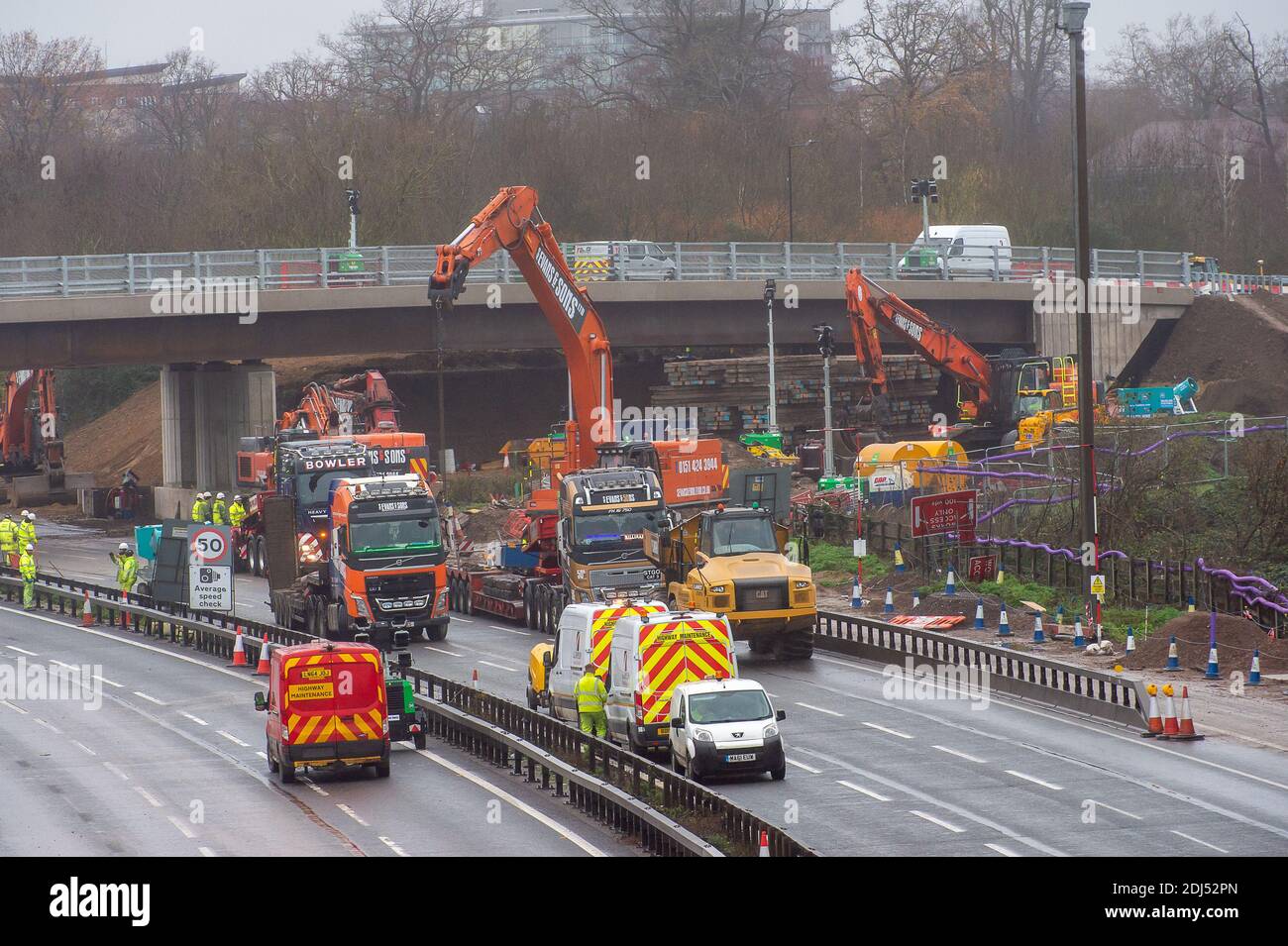 Slough, Berkshire, UK. 13th December, 2020. The old Datchet Road bridge ...