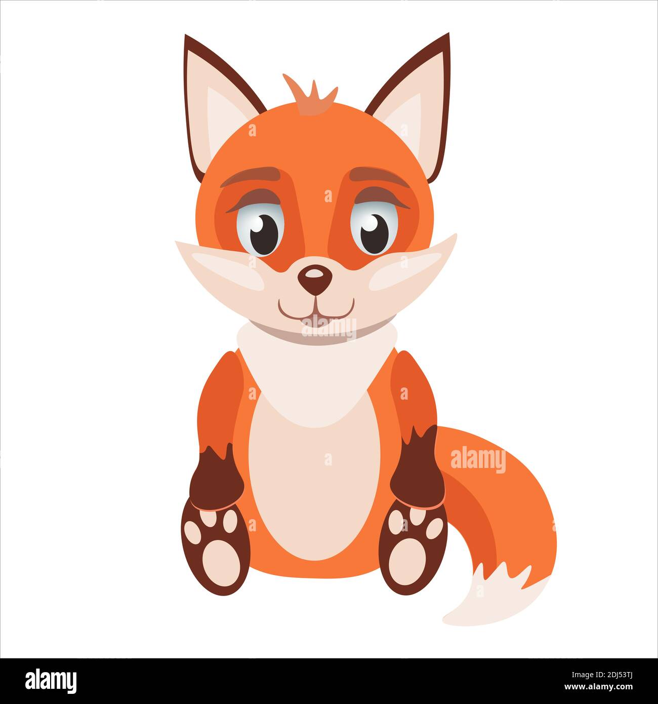 Little red fox sitting and smiling Stock Vector Image & Art - Alamy