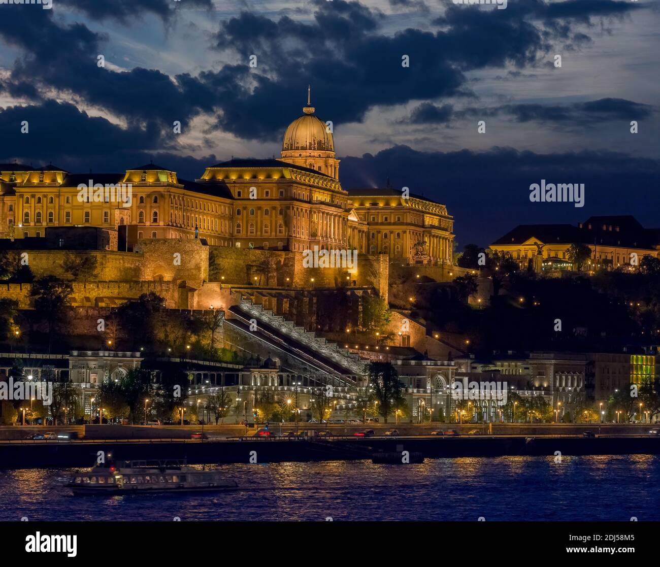 View of Royal Castle Budapest, with the Royal Gardens, Castle Garden ...