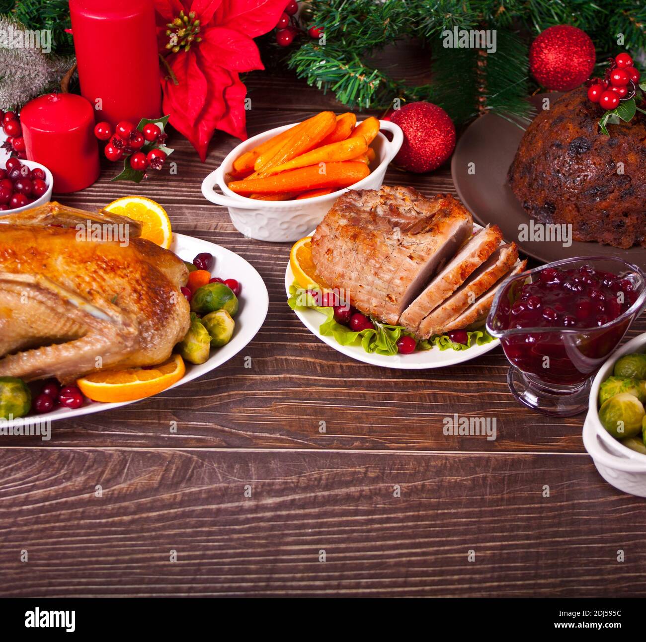 Christmas Ham Dinner Table