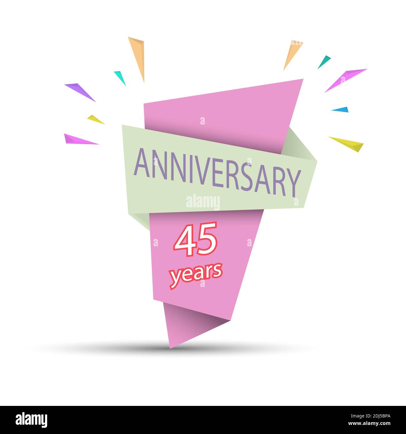 ANNIVERSARY 45 years. Colored banner for congratulations and thematic ...