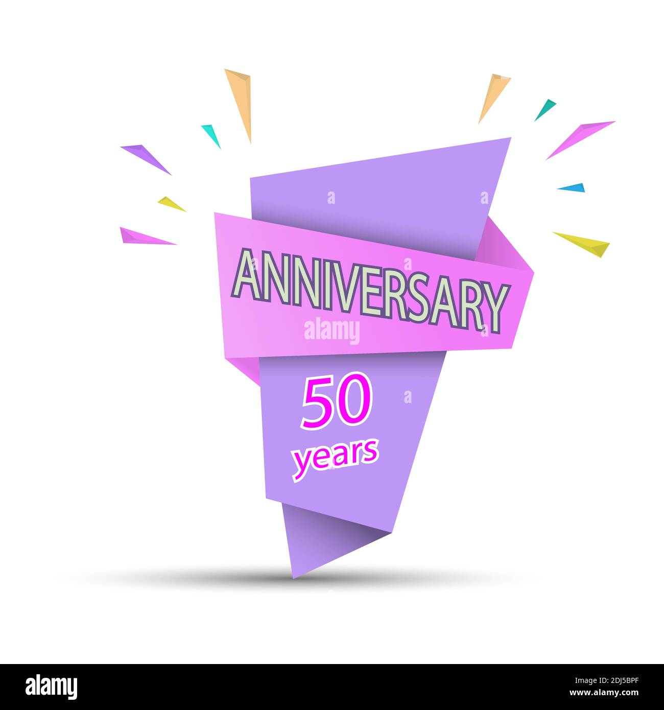 ANNIVERSARY 50 years. Colored banner for congratulations and thematic ...
