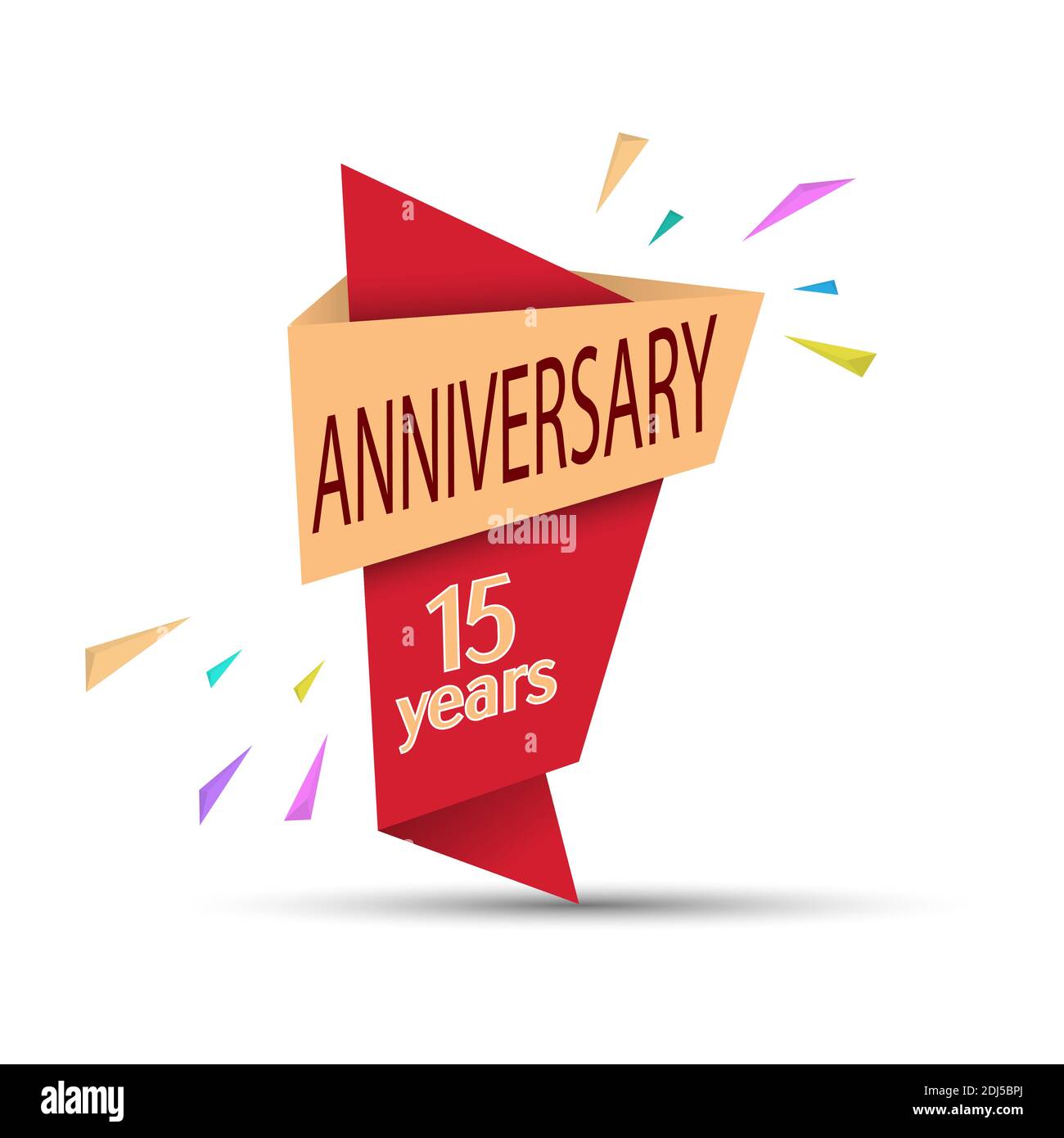 ANNIVERSARY 15 years. Colored banner for congratulations and thematic ...