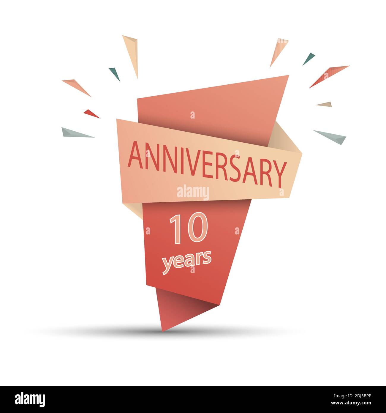 ANNIVERSARY 10 years. Colored banner for congratulations and thematic ...