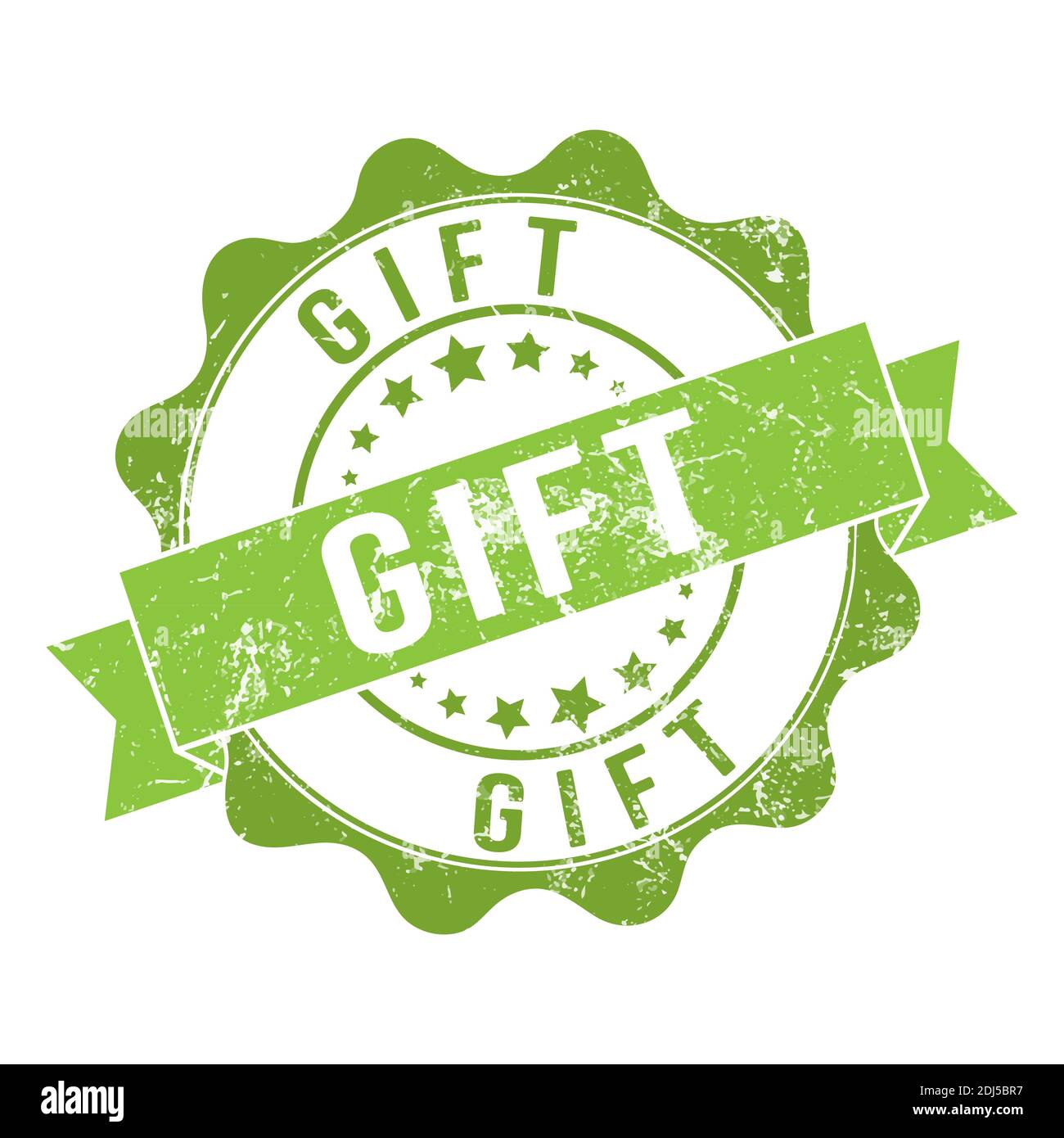 GIFT. Stamp impression with the inscription. Old worn vintage stamp ...