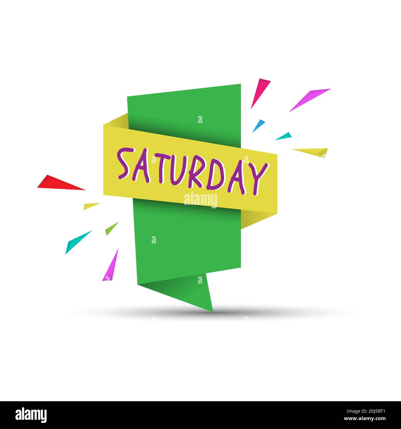SATURDAY. Colored banner with the name of the day of the week. Stock ...