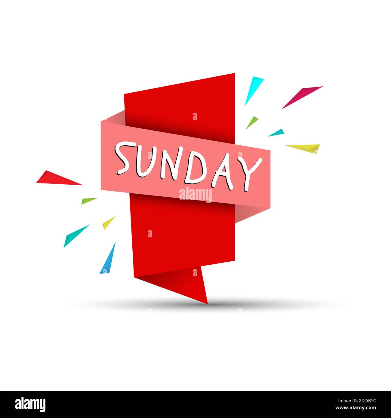 SUNDAY. Colored banner with the name of the day of the week. Stock ...