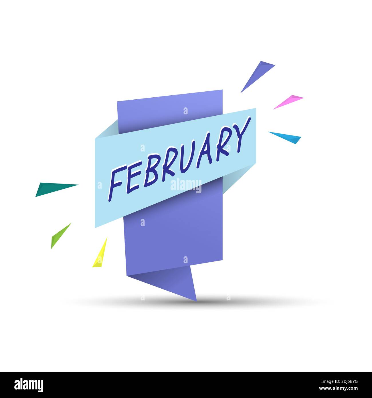 FEBRUARY. Colored banner with the name of the month of the year. Stock ...