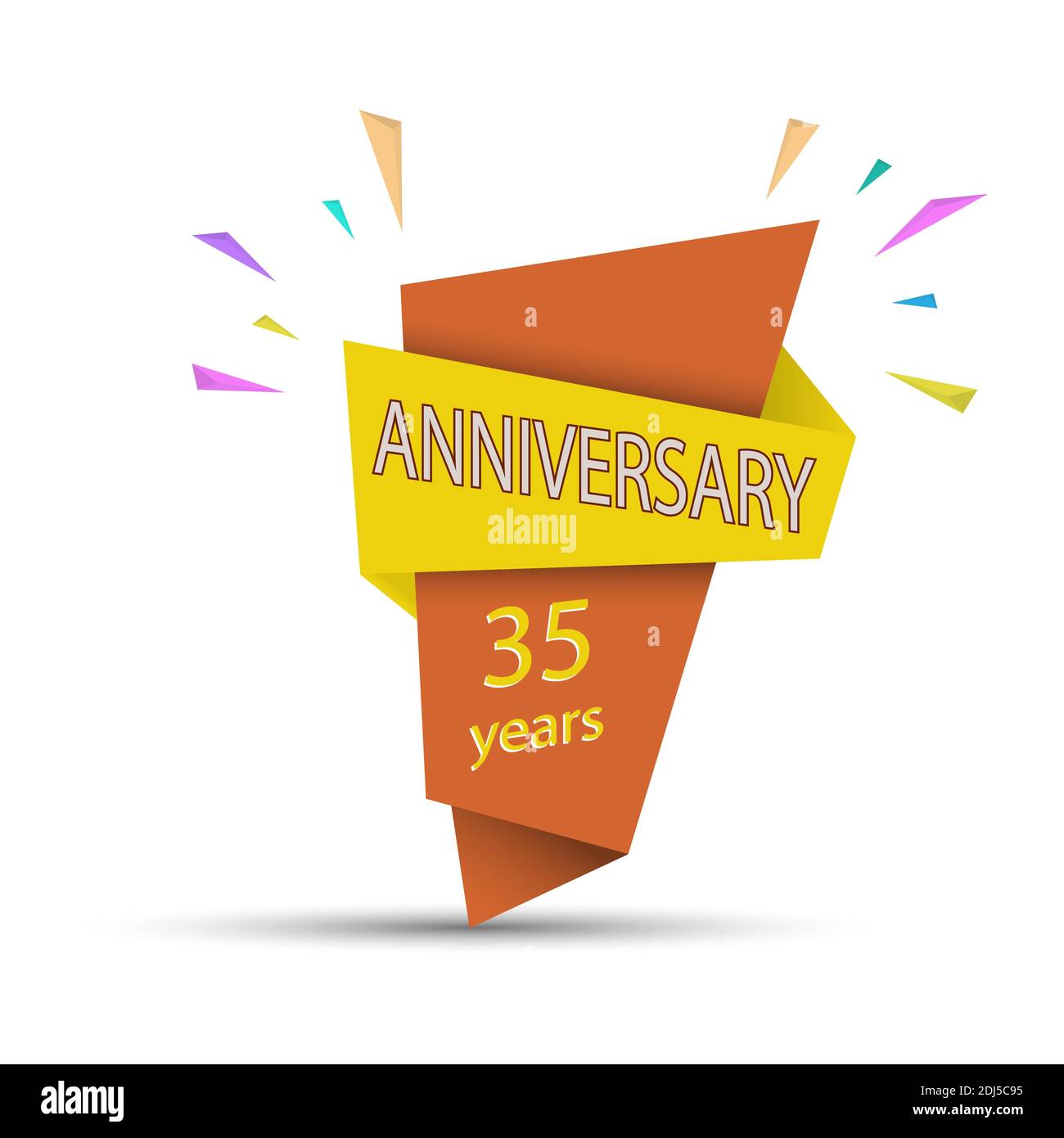 ANNIVERSARY 35 years. Colored banner for congratulations and thematic ...