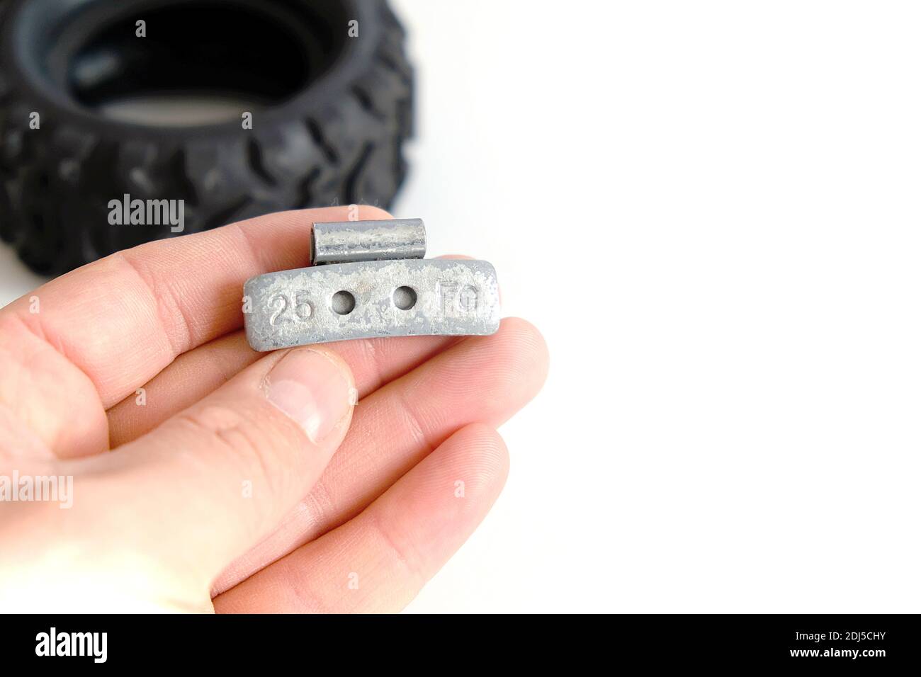weight lead for automobile tire balancing on white ground, 25 gram ...