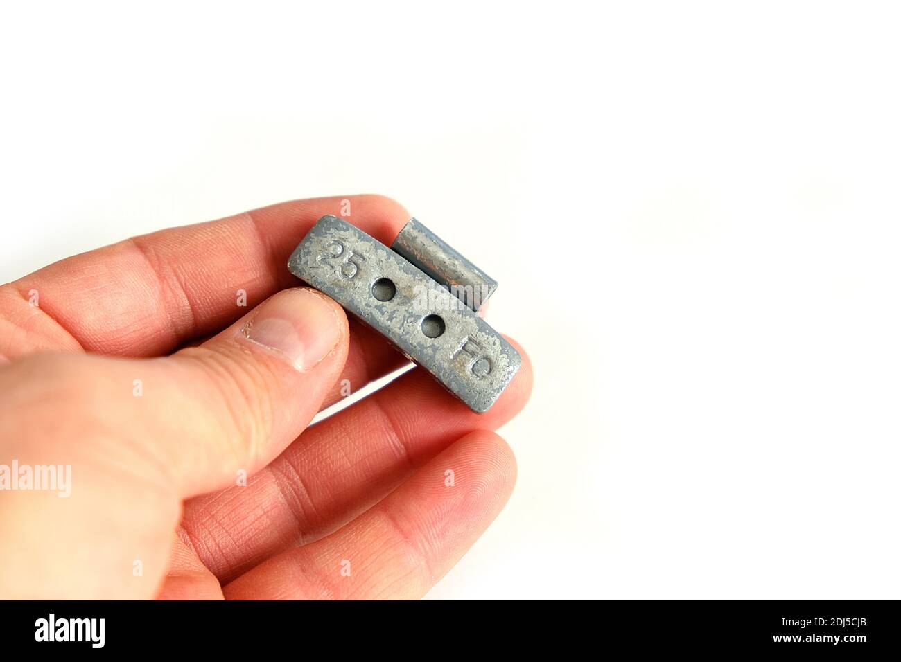 weight lead for automobile tire balancing on white ground, 25 gram ...