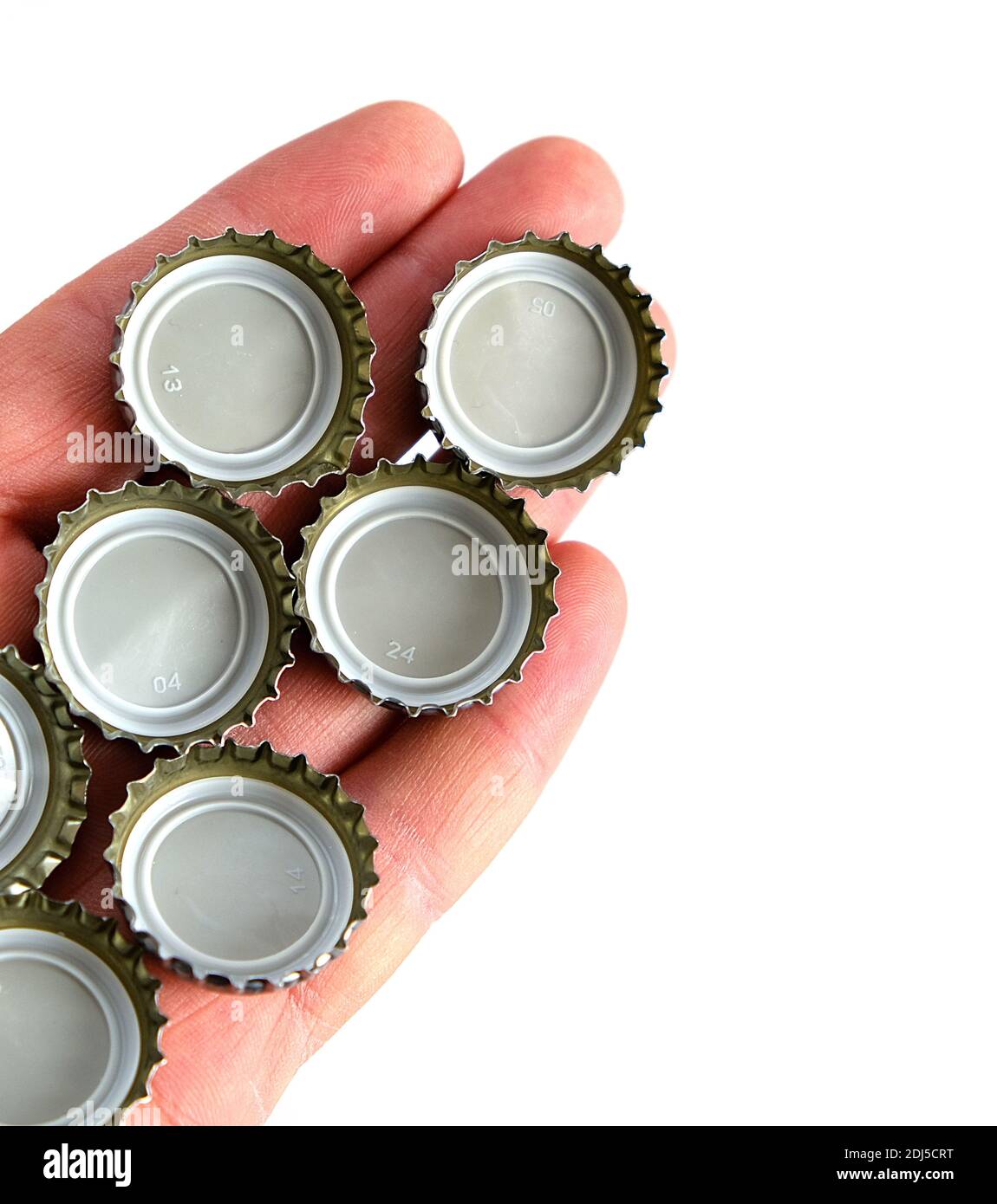 metal soda bottle caps, soda caps, close-up on white background Stock ...