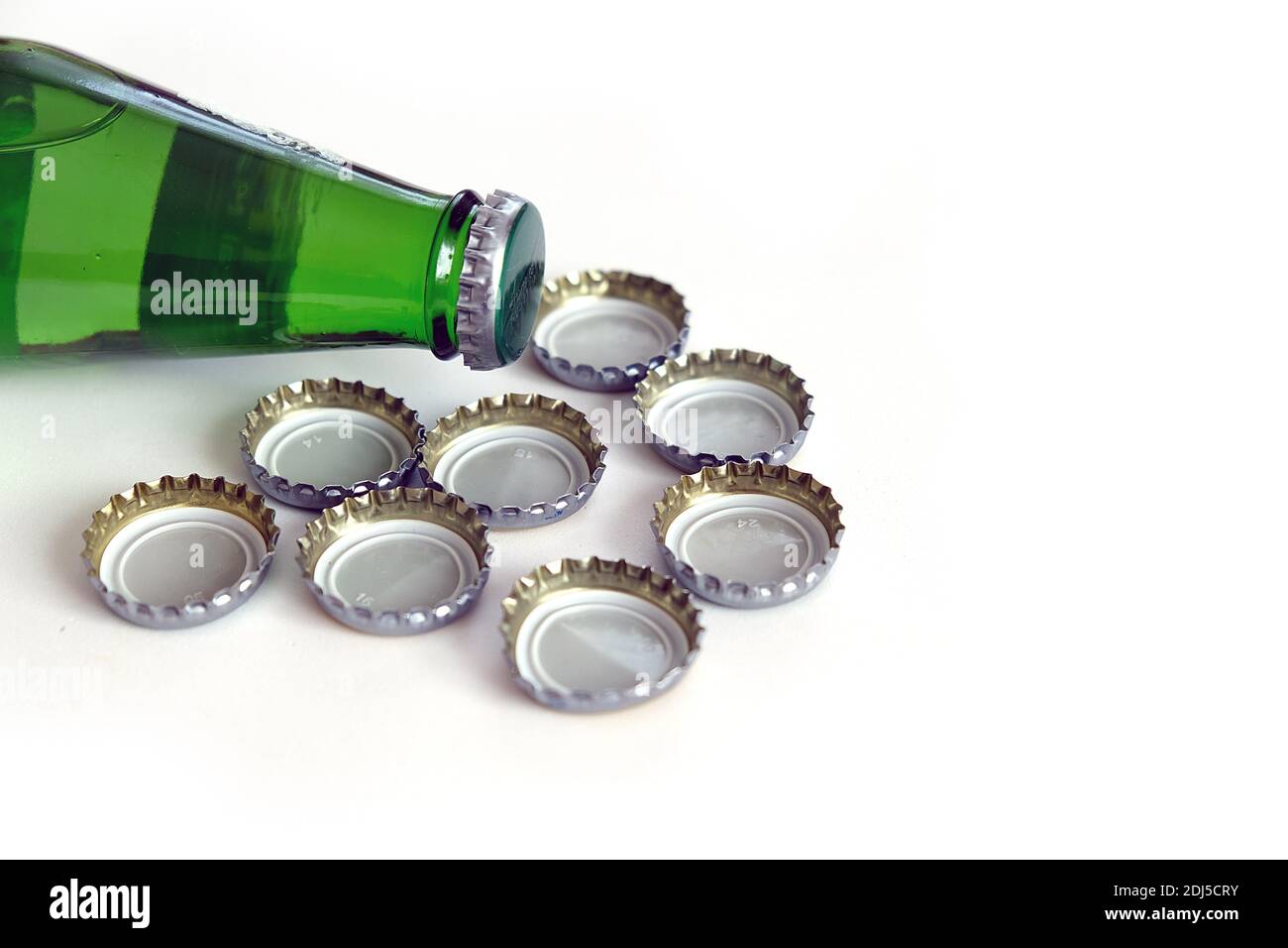 metal soda bottle caps, soda caps, close-up on white background Stock ...